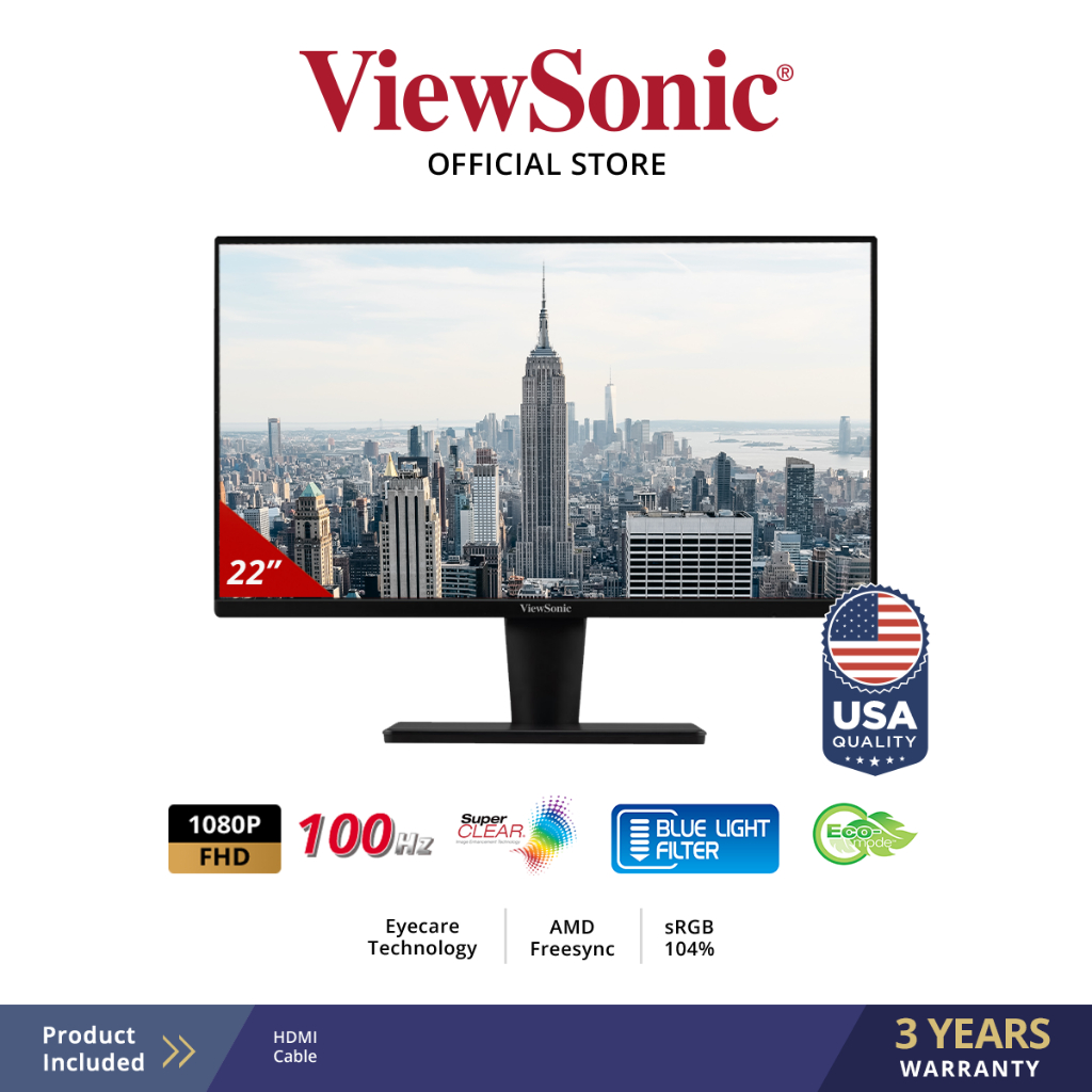 Jual ViewSonic Gaming LED Monitor VX2416 24" 1ms 100hz Build in Speaker ...