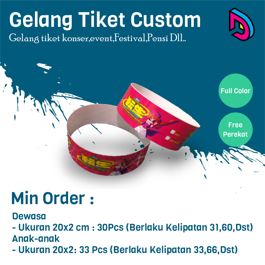 Jual TIKET GELANG CUSTOM | GELANG TIKET EVENT | GELANG TIKET CUSTOM ...