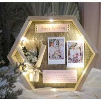 Jual HEXA FRAME BINGKAI HEXAGON KADO ULTAH WISUDA PERNIKAHAN ...