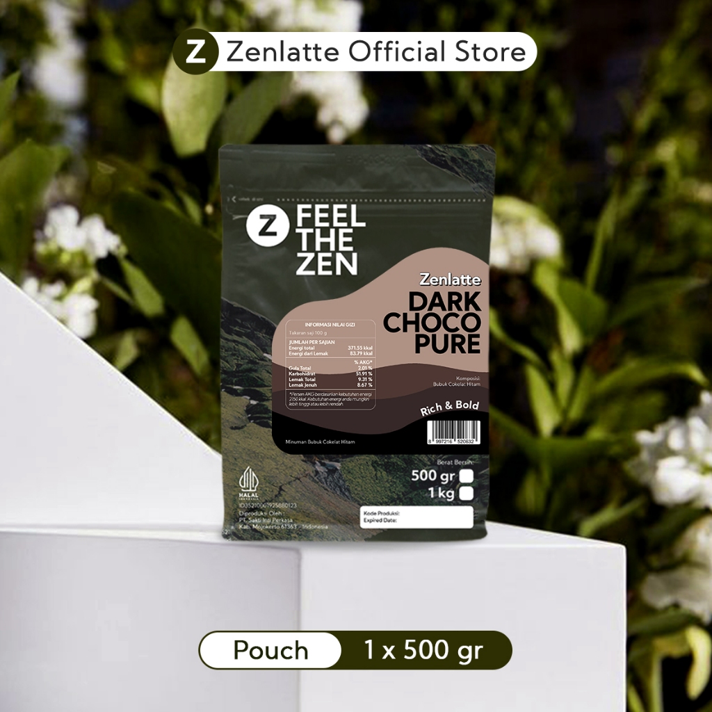 Jual Zenlatte Dark Choco Pure - Bag 500gr | Dark Chocolate Powder ...
