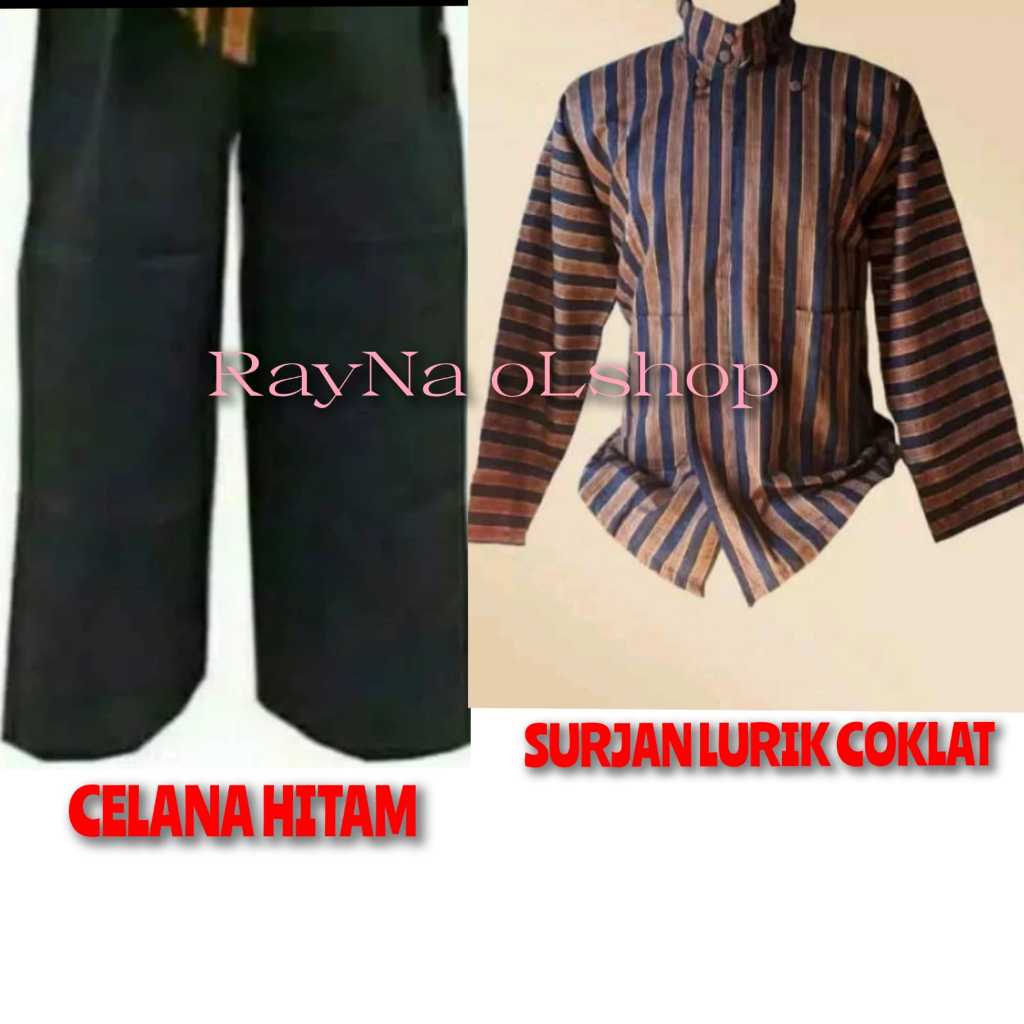 Jual PAKAIAN TRADISIONAL ADAT JAWA PRIA | SURJAN LURIK COKLAT HITAM + CELANA HITAM, PAKAIANLAKI ...
