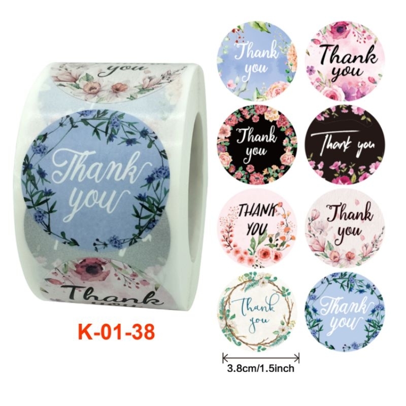 Jual stiker thank you ukuran lebih besar 3,8 cm, 5 cm | Shopee Indonesia