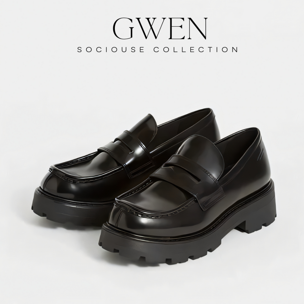 Jual Sociouse Gwen Sepatu Loafers Wanita Korean Style Chunky - Loafer ...