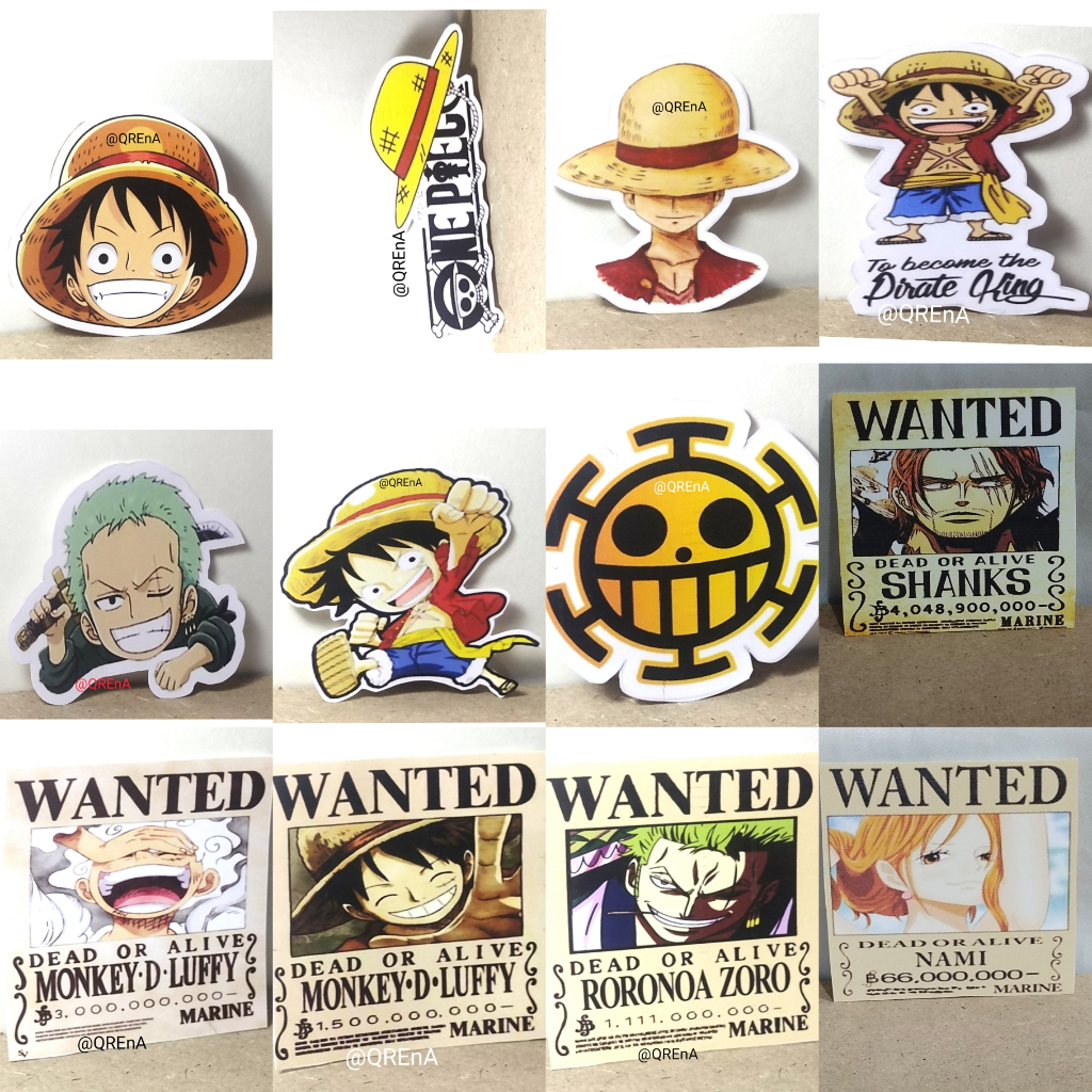 Jual Stiker Karakter One Piece Vinyl Waterprof /Stiker Luffy Vinyl Anti ...