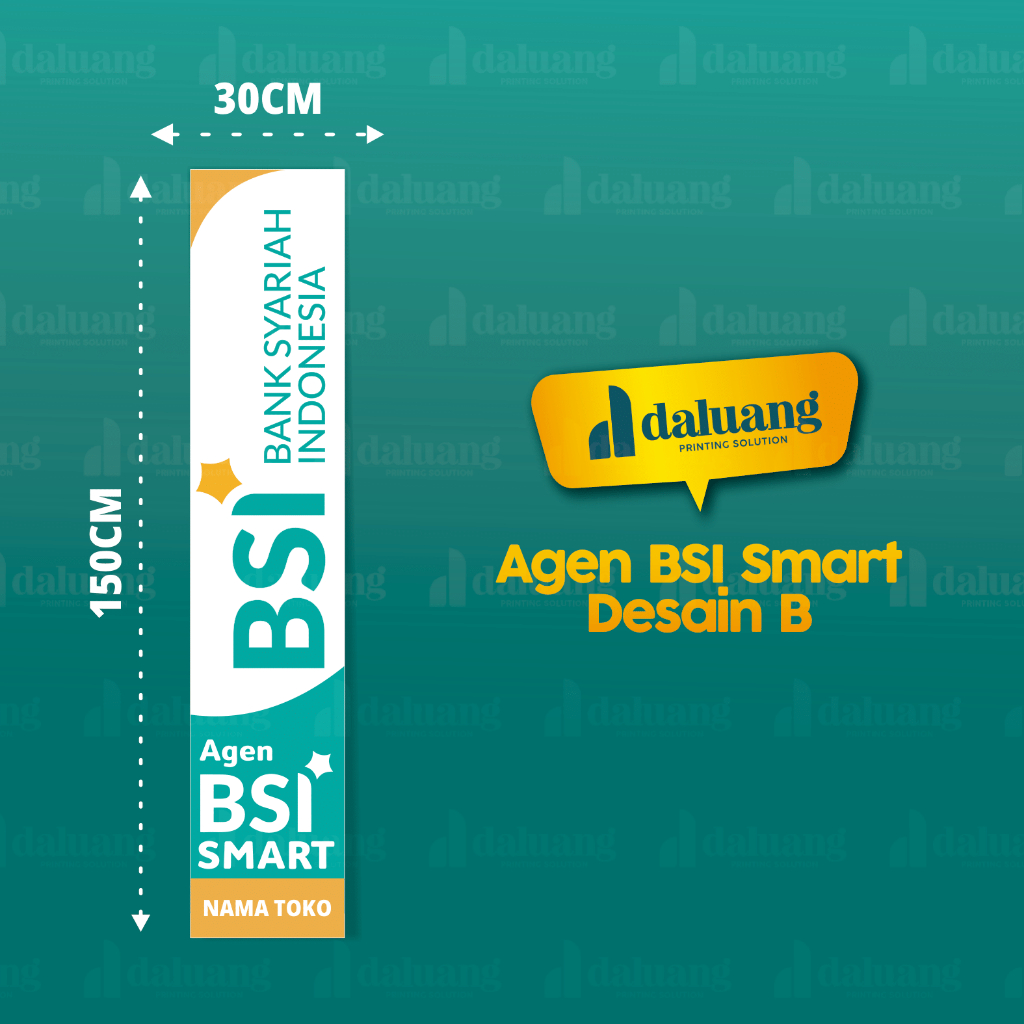 Jual 150x30CM | Spanduk Banner Custom Agen Bank BRILink Mandiri BNI46 BSI Smart Custom Nama Toko ...