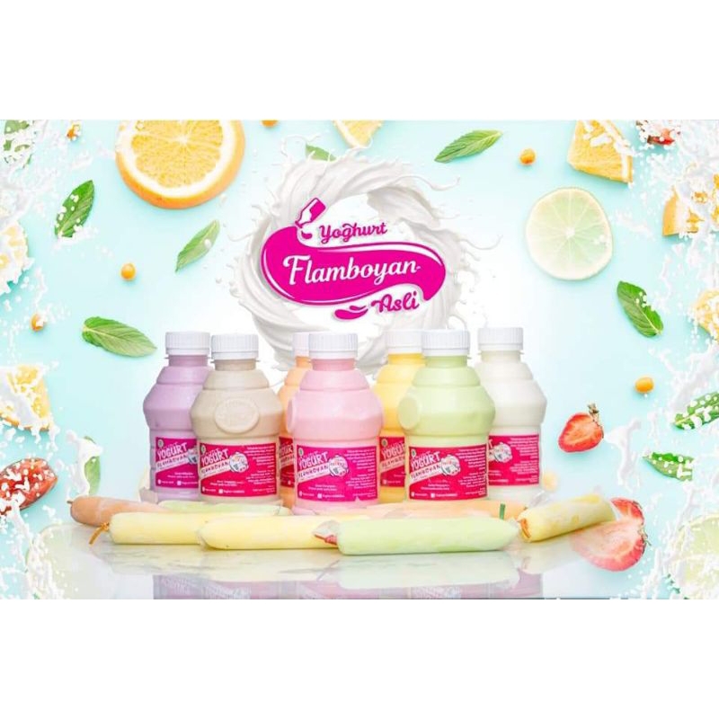 Jual Flamboyan Yogurt Botol 250 ml Yoghurt Susu Sapi Fermentasi Minuman ...
