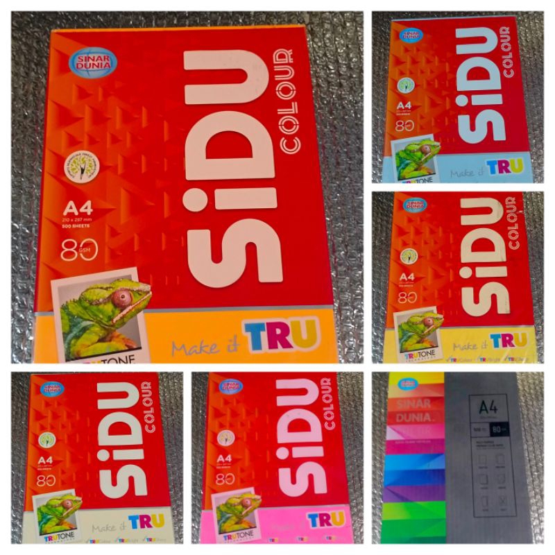 Jual KERTAS HVS WARNA SINAR DUNIA (SIDU)A4 80gsm (20/50/500SHEET) | Shopee Indonesia