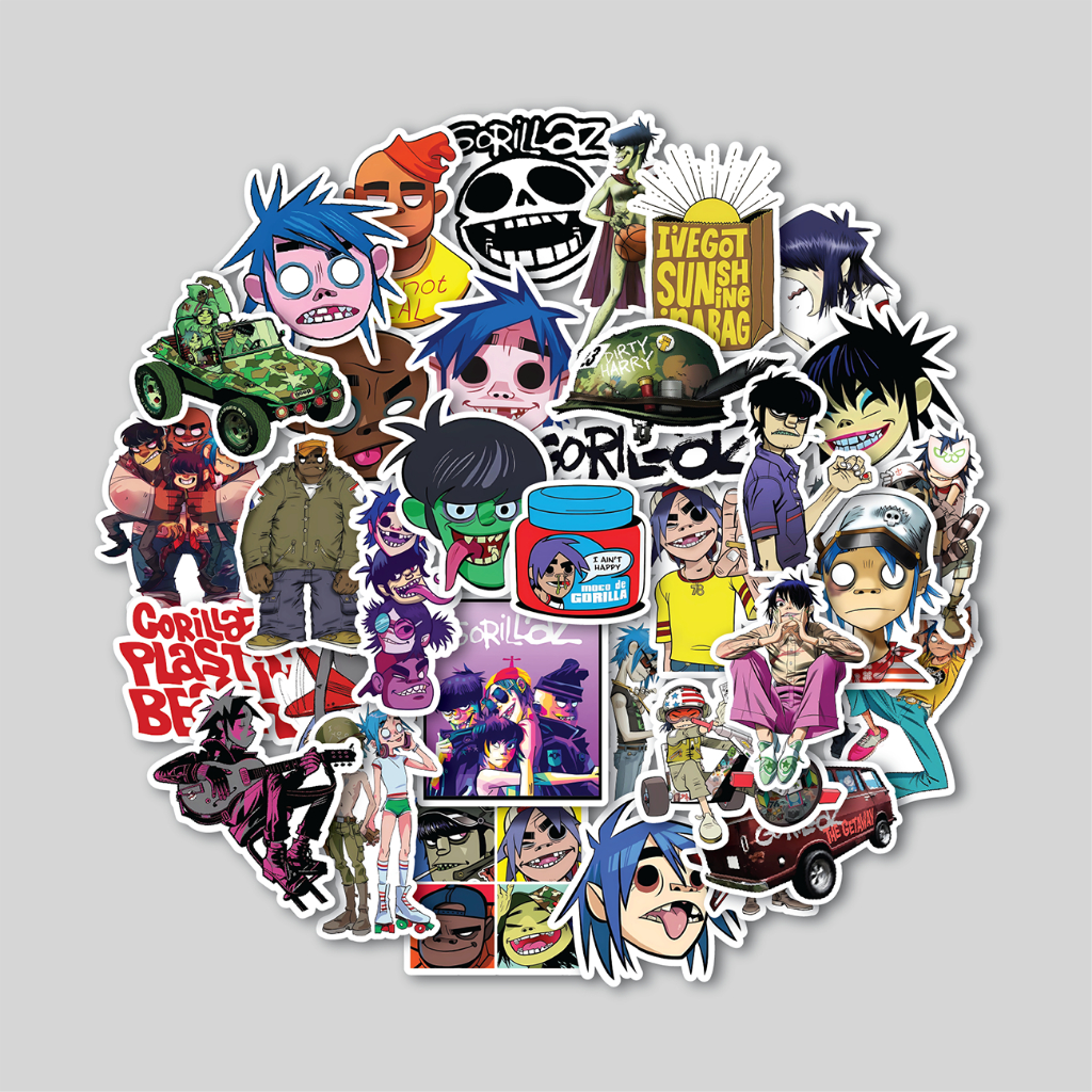 Jual STICKER PACK GORILLAZ | STICKER TUMBLER | STIKER LAPTOP KOPER HELM ...