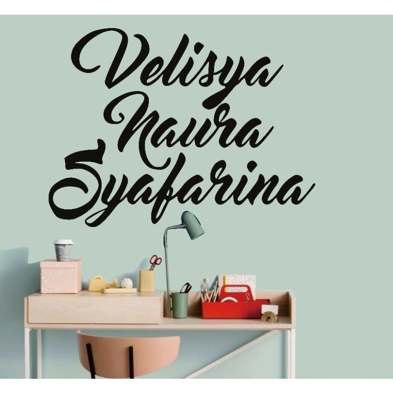 Jual Stiker Dinding Custom / Wall Sticker Custom Nama / Tulisan ...