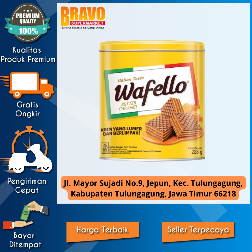 Jual Bravo Supermarket Tulungagung - Wafer Wafello Butter Caramel ...