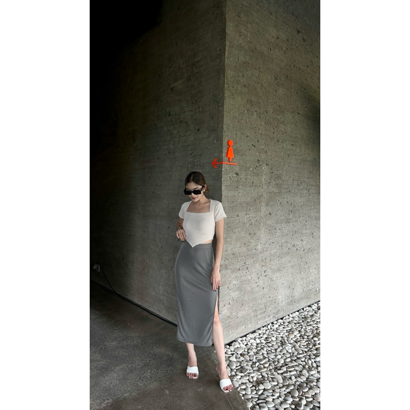 Jual TWELVEMARCH - VALANY TOP & ROK BELAH / top bahan rib / skirt bahan ...