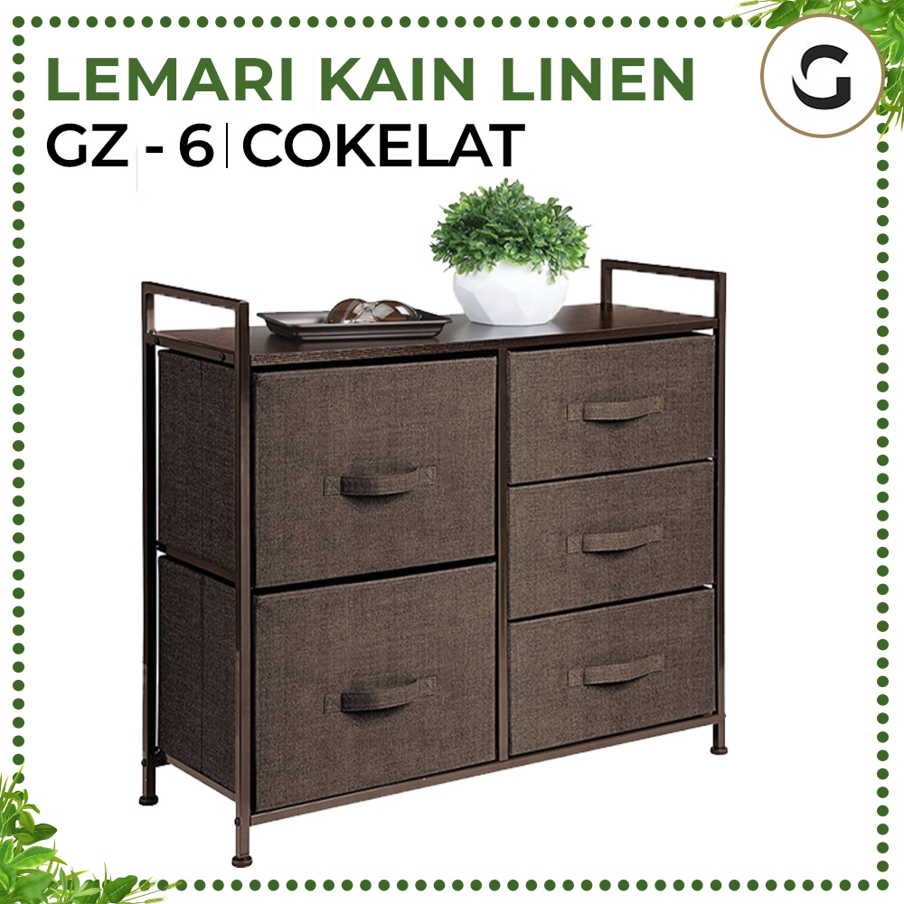Jual Lemari 5 Laci Terbaru GZ-6 Kain Rak Lemari Penyimpanan Lemari Sisi ...