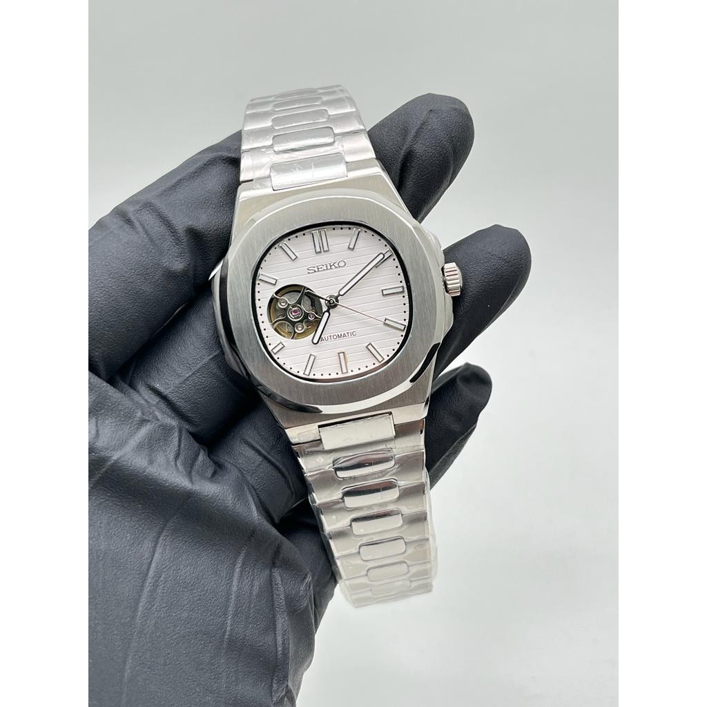 Jual Seiko Mod Nautilus White Open Heart NH35 | Shopee Indonesia