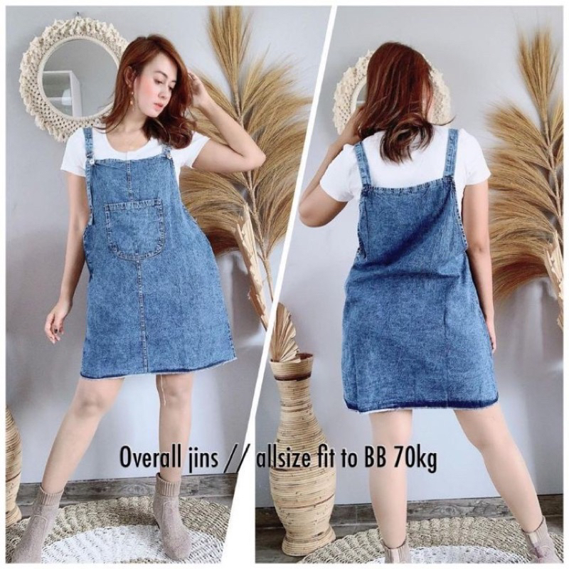 Jual BAJU DRESS OVERALL WANITA S-XXL OUTER JEANS PREMIUM LD 105 CM ...