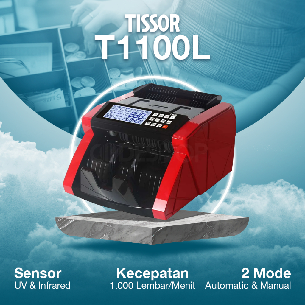 Jual Mesin Penghitung Hitung Uang TISSOR T1100L Money Bill Counter T ...