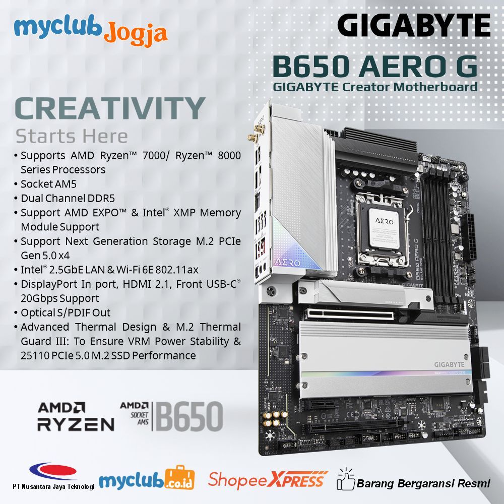 Jual GIGABYTE B650 AERO G Motherboard AMD B650 AM5 DDR5 ATX | Shopee ...