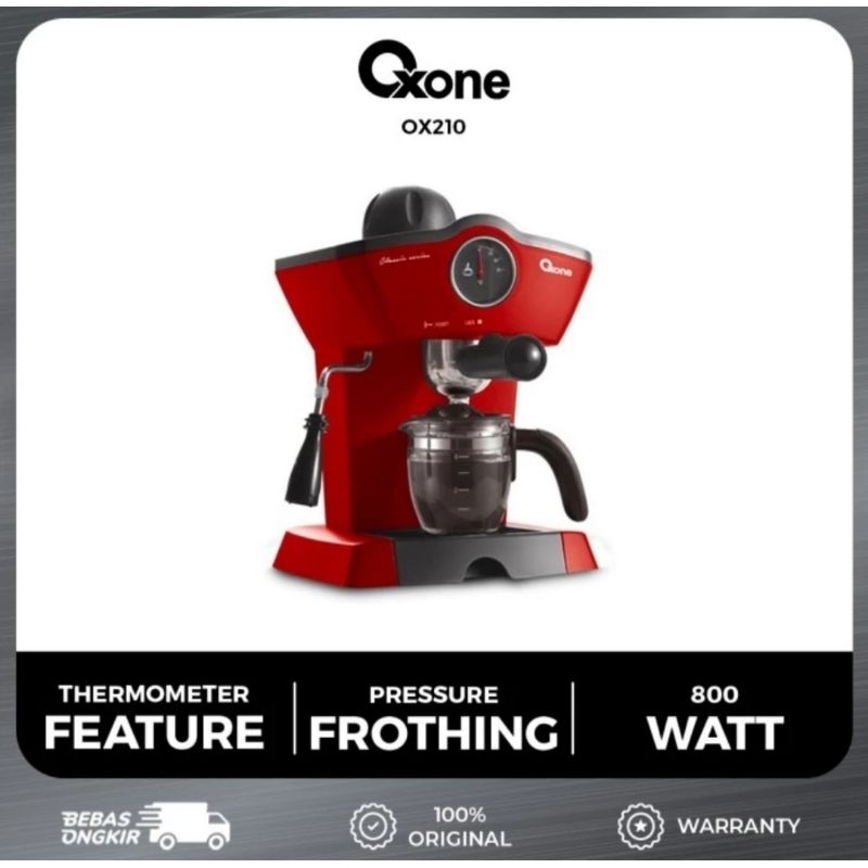 Jual OXONE OX 210 Coffee Maker Mesin Kopi Espresso Stainless Steel 800 Watt OX210 | Shopee Indonesia