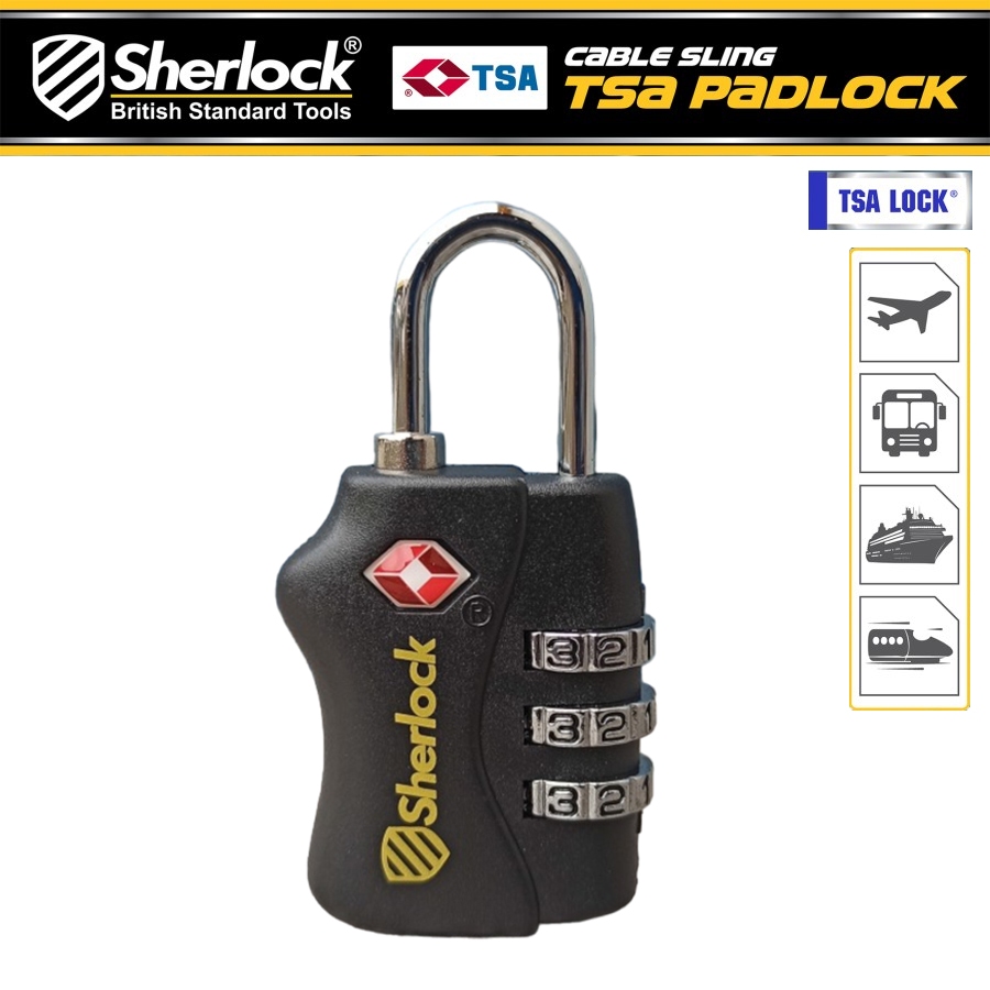 Jual Gembok Koper TSA Travel Sherlock Kombinasi 3 Digit ABS Body (ORI ...