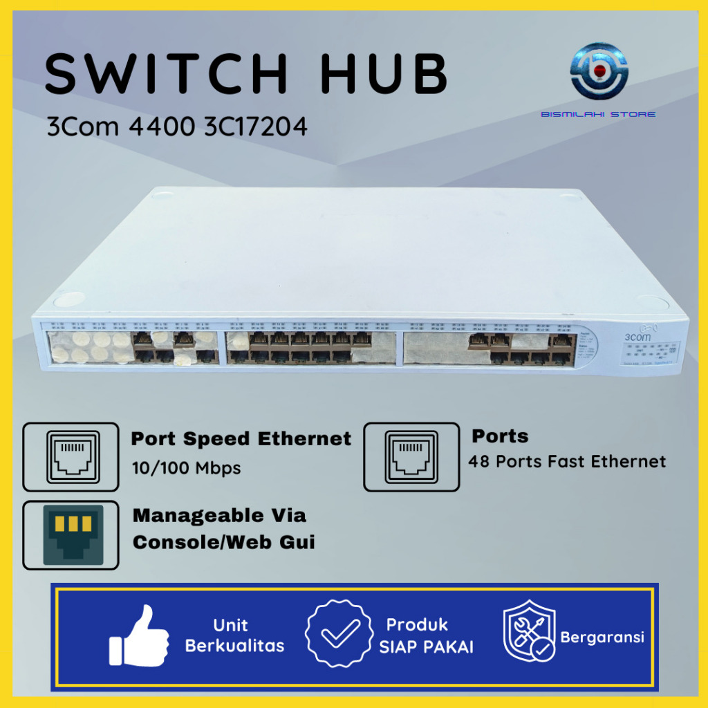 Jual Switch Hub Manageable 3Com 4400 Bisa Web Gui Minus Ada Port Yang ...