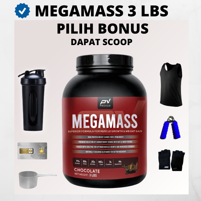 Jual Provus Mega Mass 3 lbs Susu Gainer Penambah Berat Badan Megamass ...