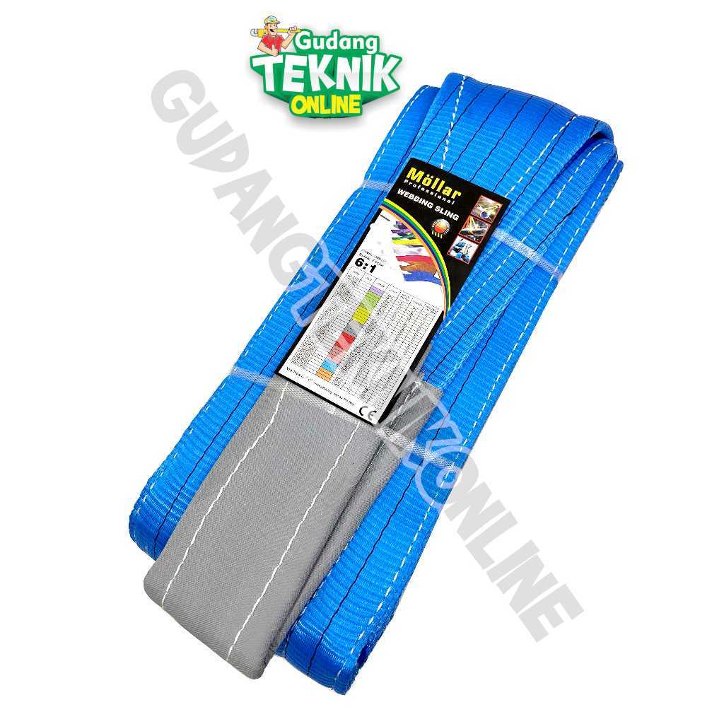 Jual Tali Webbing Sling 8 TON x 6 Meter 8 Meter 10 Meter MOLLAR BLUE ...