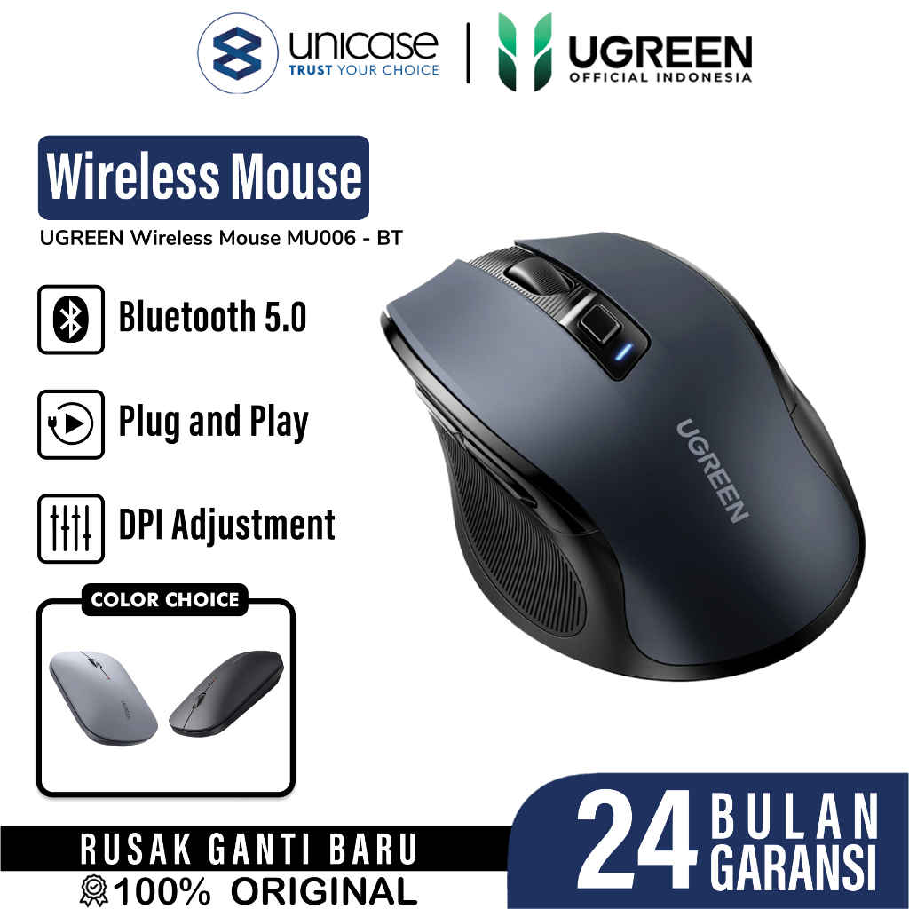 Jual Wireless Bluetooth 5.0 Mouse UGREEN Mice 2.4GHz Silence Click ...