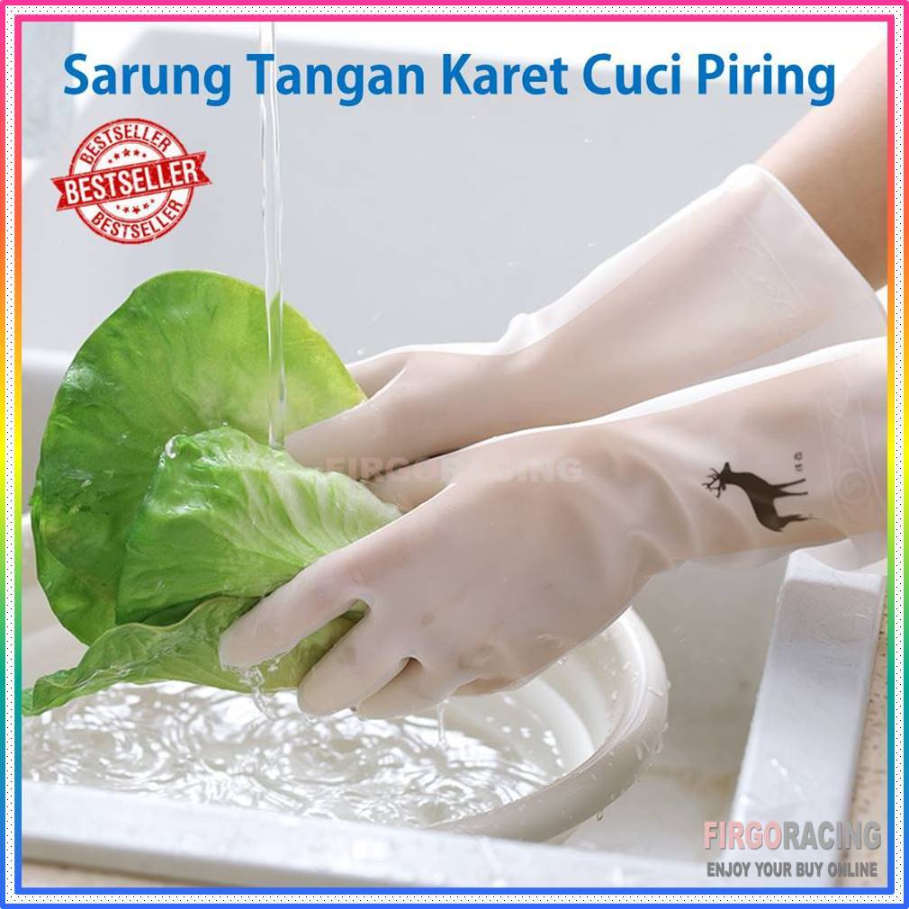 Jual Sarung Tangan Karet Cuci Piring Dishwasher Cleaning Gloves Size S ...