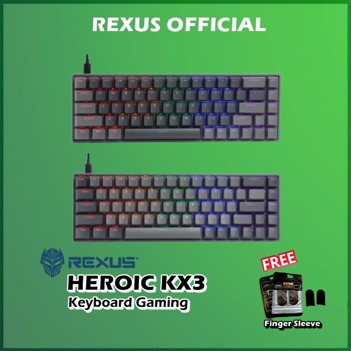 Jual Rexus Heroic KX3 Mechanical Gaming Keyboard RX-KX3 | Shopee Indonesia
