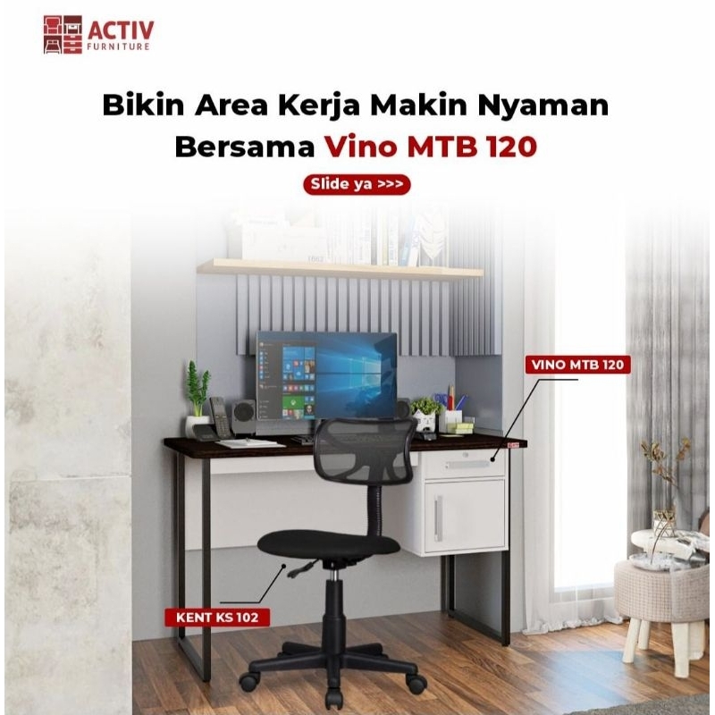 Jual MEJA KERJA / MEJA KANTOR ACTIV VINO MTB (kaki besi) | Shopee Indonesia
