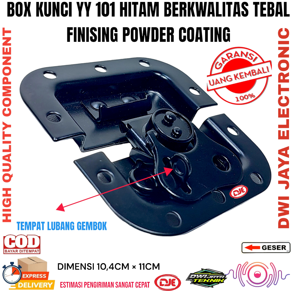 Jual BOX KUNCI YY 101 / KUNCI KUPU BESAR BOX HARD CASE TEBAL HITAM ...