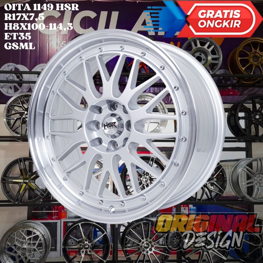 Jual Velg Mobil Ring 17 HSR OITA R17 LEBAR 7,5 INCH BAUT 4 ET35 GSML MURAH | Shopee Indonesia