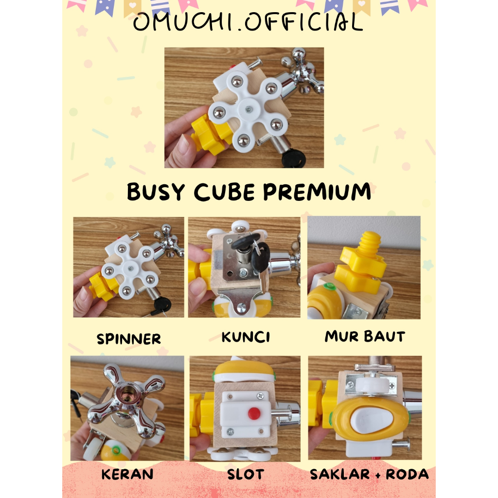 Jual BUSY CUBE 7 in 1 Mainan Edukasi Anak Melatih Sensorik, Motorik ...