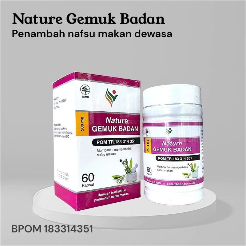 Jual Obat Gemuk Badan Permanen Bpom Isi 60 Kapsul NATURE ORIGINAL ...
