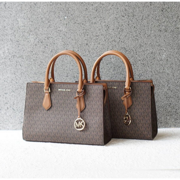 Jual MK Sheila Medium CZ Satchel Brown | Shopee Indonesia