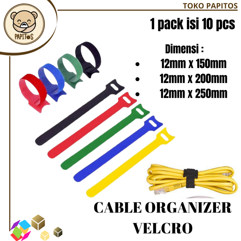 Jual Pengikat Kabel Berperekat | Cable Organizer Velcro | Velcro Strap ...