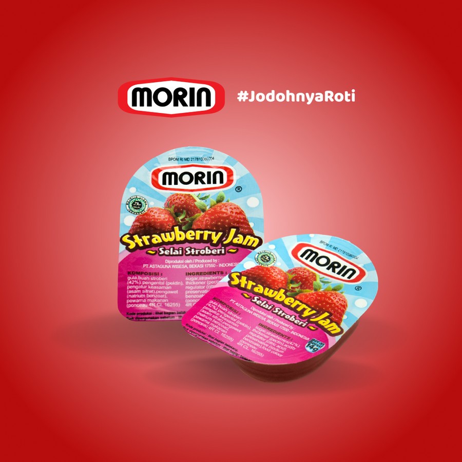 Jual G&C MORIN Portion Pack Strawberry Jam / Selai Strawberi [14gr x ...