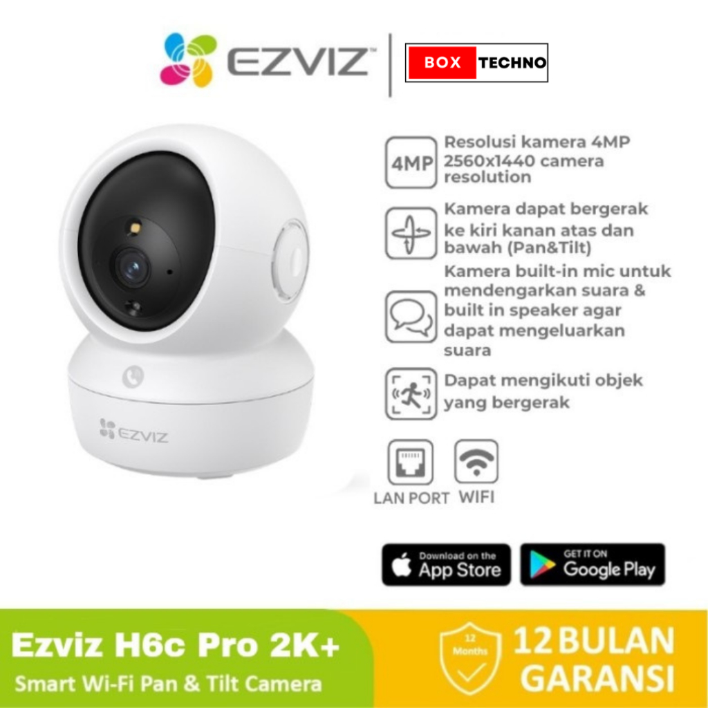 Jual Ezviz H6c Pro 2K+ 4MP Pan & Tilt Smart Home Camera | Shopee Indonesia