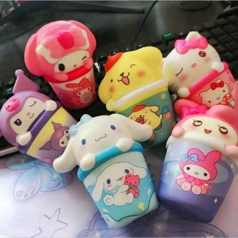 Jual squishy cup rainbow karakter sanrio / mainan squishy cup kuromi ...
