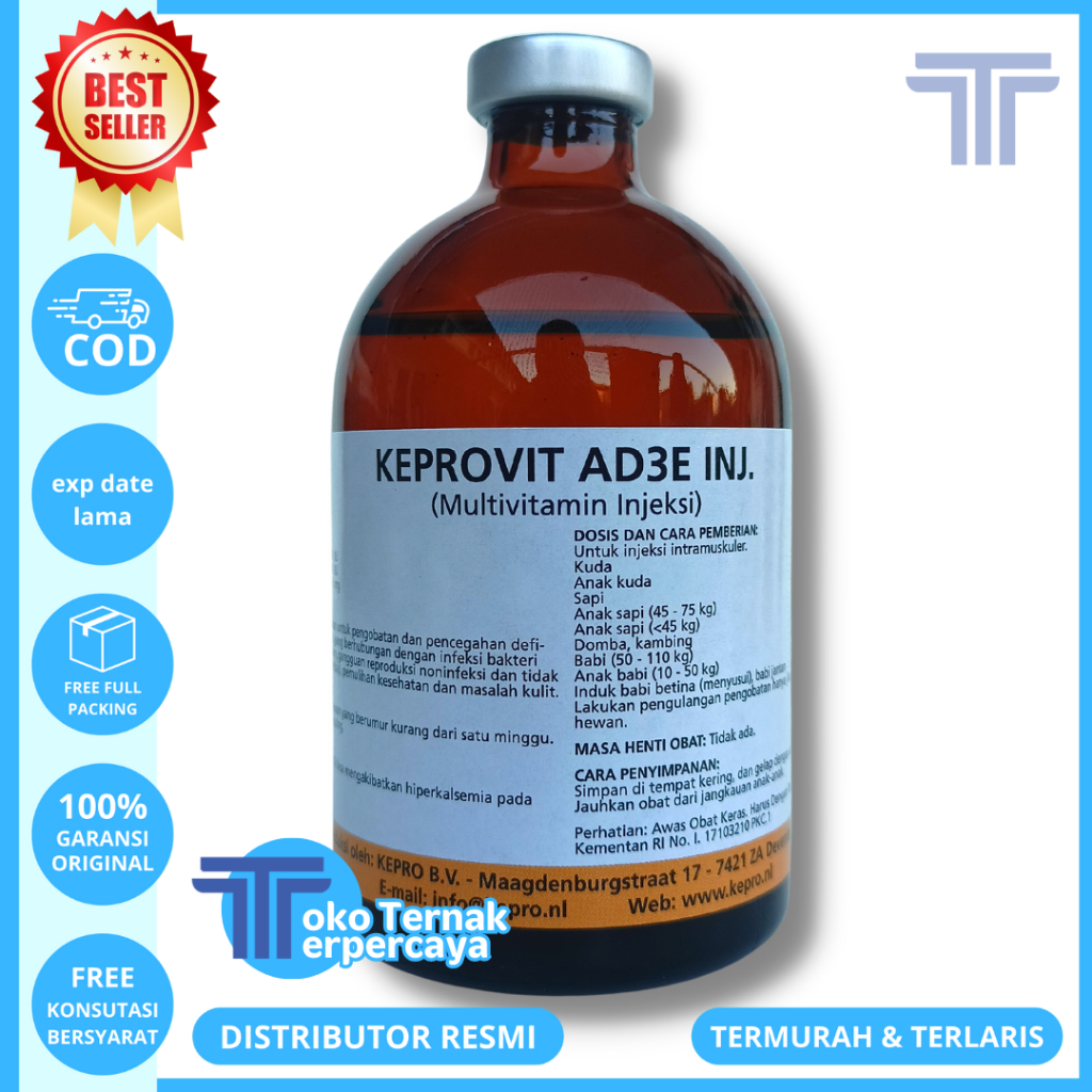 Jual KEPROVIT AD3E INJ 100ML - Vitamin ADE Konsentrasi Tinggi Untuk ...