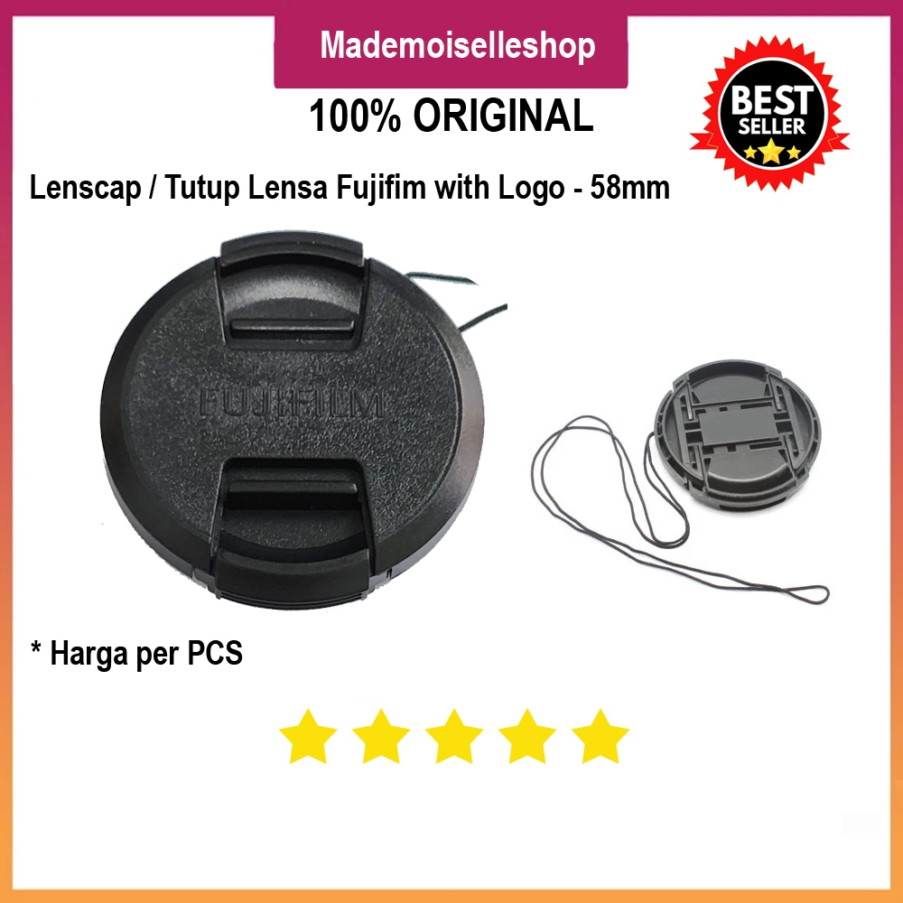 Jual Lenscap Logo Fujifilm - 58mm dengan tali anti lost - Original look ...