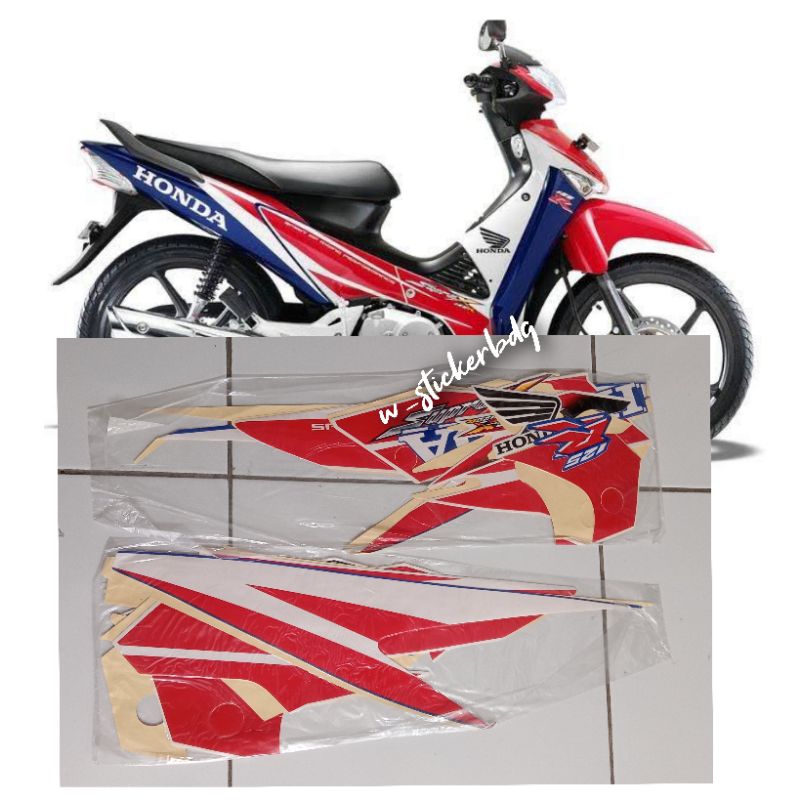 Jual Striping Lis Honda Supra X 125 R 2005 Merah Putih Biru HRC Edition ...