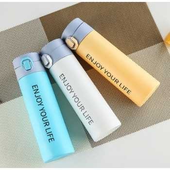 Jual Botol Minum Kaca ENJOY YOUR LIFE 400ml tumbler beling cover ...