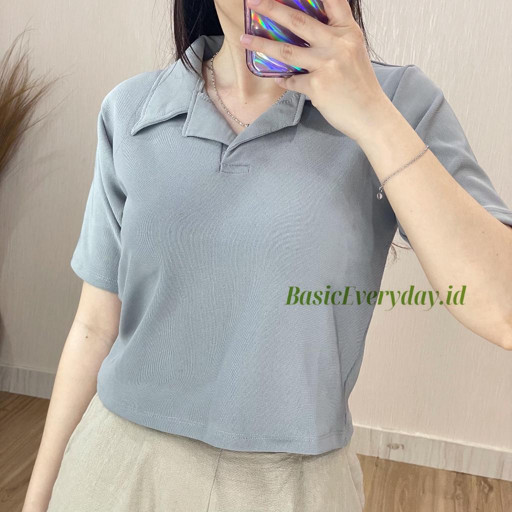 Jual BasicEveryday Basic Polo Crop Top Wanita Baju Polo Shirt BE01 | Shopee Indonesia
