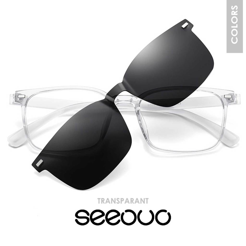 Jual Seeouo Kacamata Clip On 2in1 Lensa Plano Clip Polarized Lens Model Kotak Bahan TR90 Pria ...