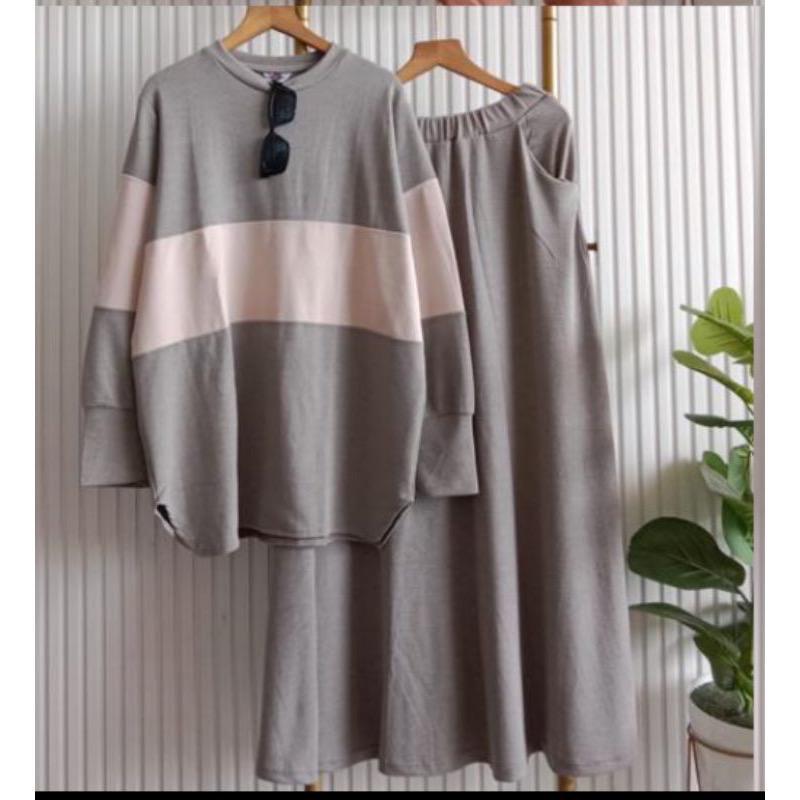 Jual ONE SET ROK MALYA CRINKLE AIRFLOW LD 110 // SETELAN ROK POLOS // ONE SET ROK POLOS ...