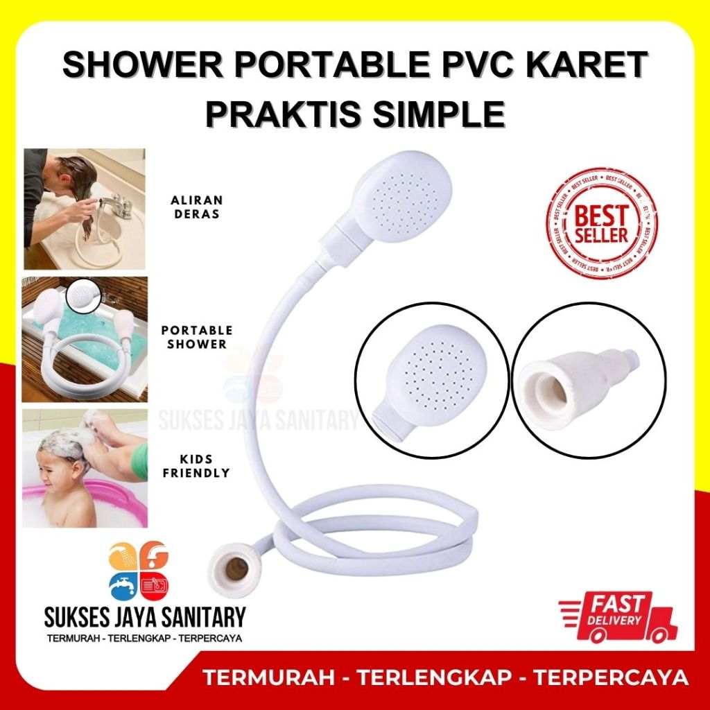 Jual Shower Bathing Tool Alat Spray Mandi shower portable pvc karet ...