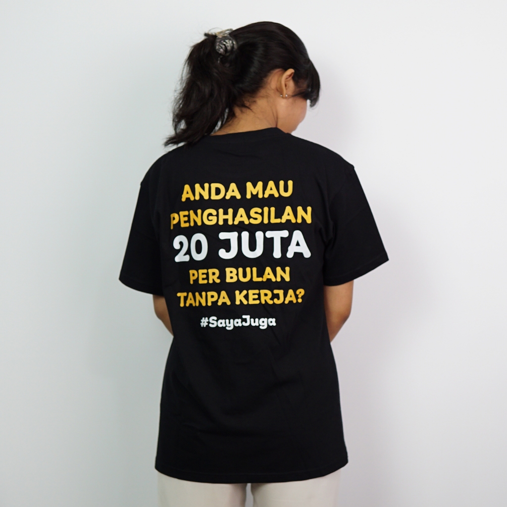 Jual Desain Kaos Keren - Kaos Kata Lucu Mau Penghasilan 20 Juta Bahan Combed 20s Lembut dan ...