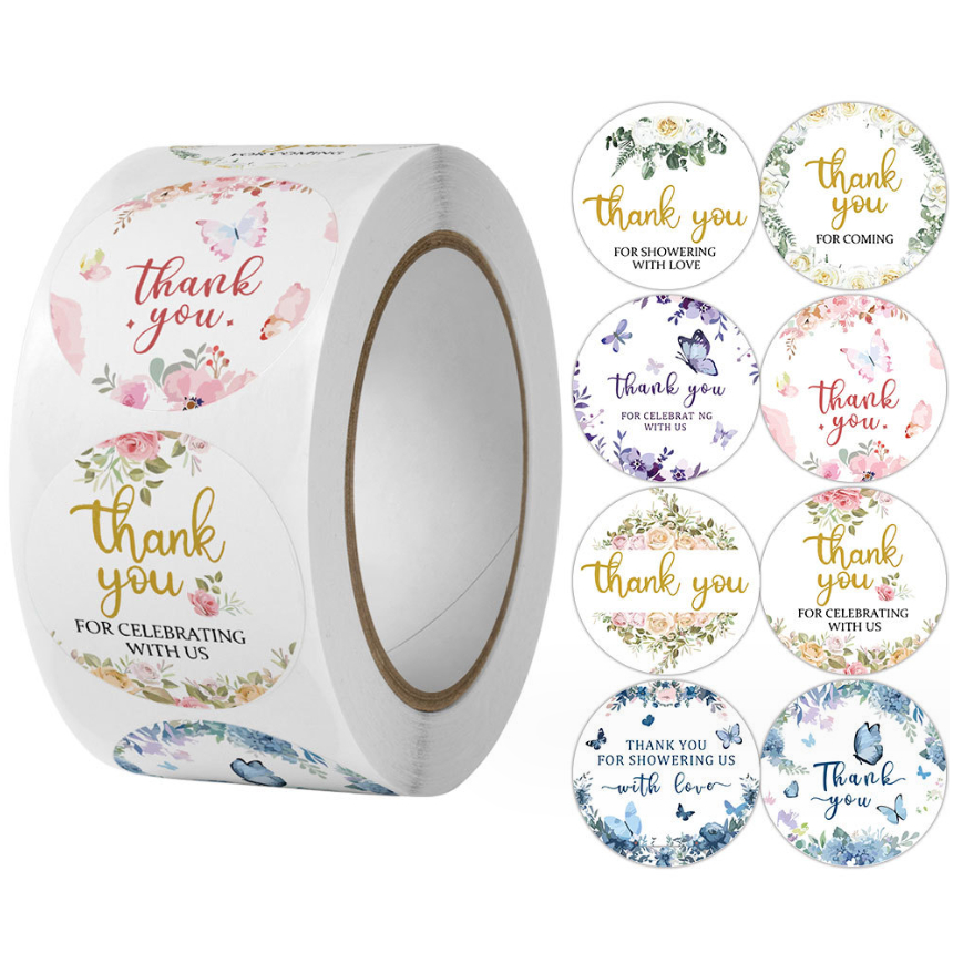 Jual Stiker Label Thank You / Stiker Roll 500 Pcs Ukuran 2,5 CM Stiker ...