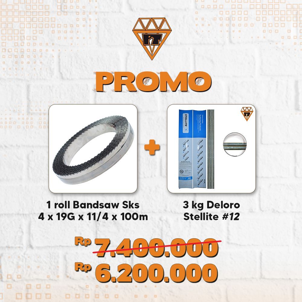 Jual PAKET GERGAJI SKS 4 X 19G X 11/4 X 100 M DAN DELORO STELLITE ...