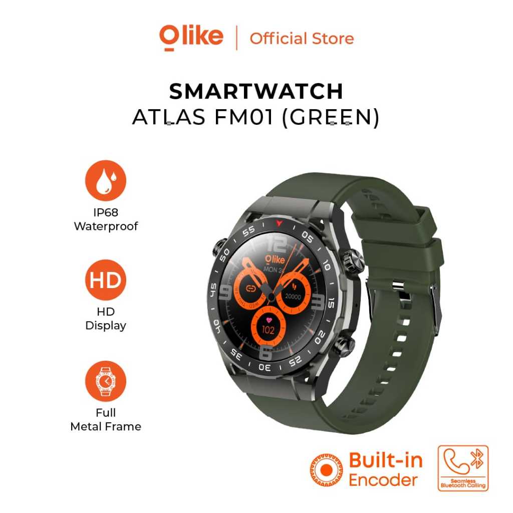 Jual olike atlas smartwatch fm01 green & black | Shopee Indonesia